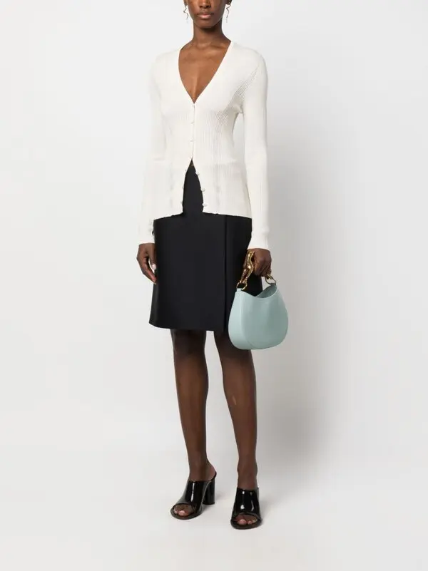 LANVIN Ribbed V-neck Cardigan