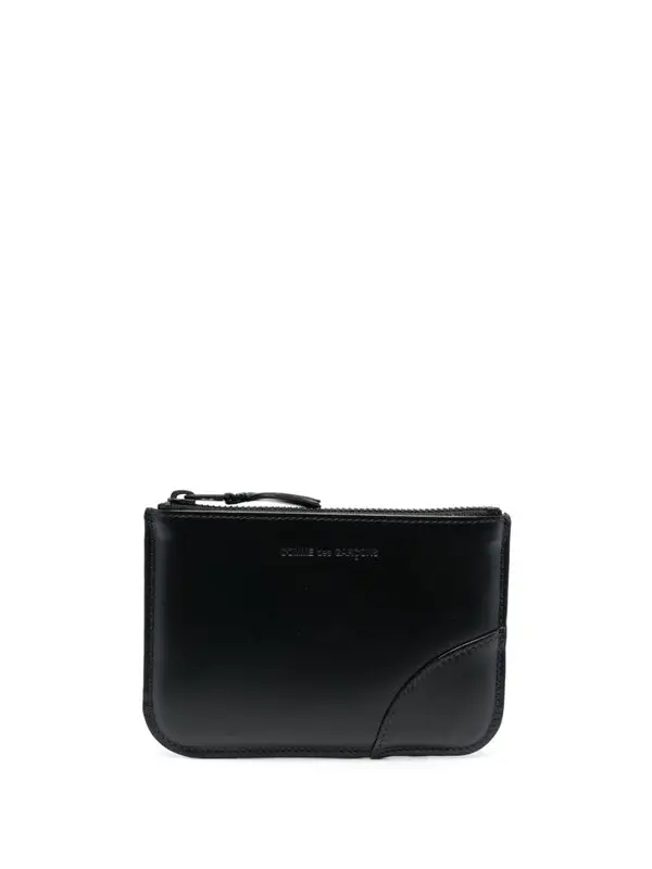 Comme Des Garçons Logo-debossed Leather Pouch - Black