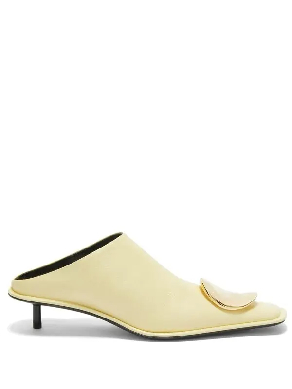 JIL SANDER Kitten-heel Plaque-detail Mules
