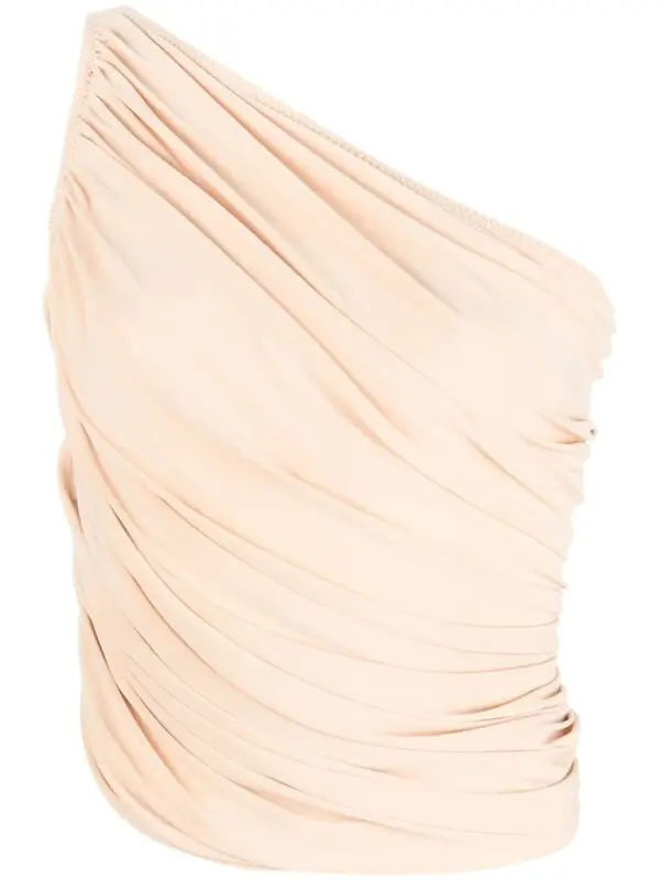 Norma Kamali Draped One-shoulder Top - Neutrals
