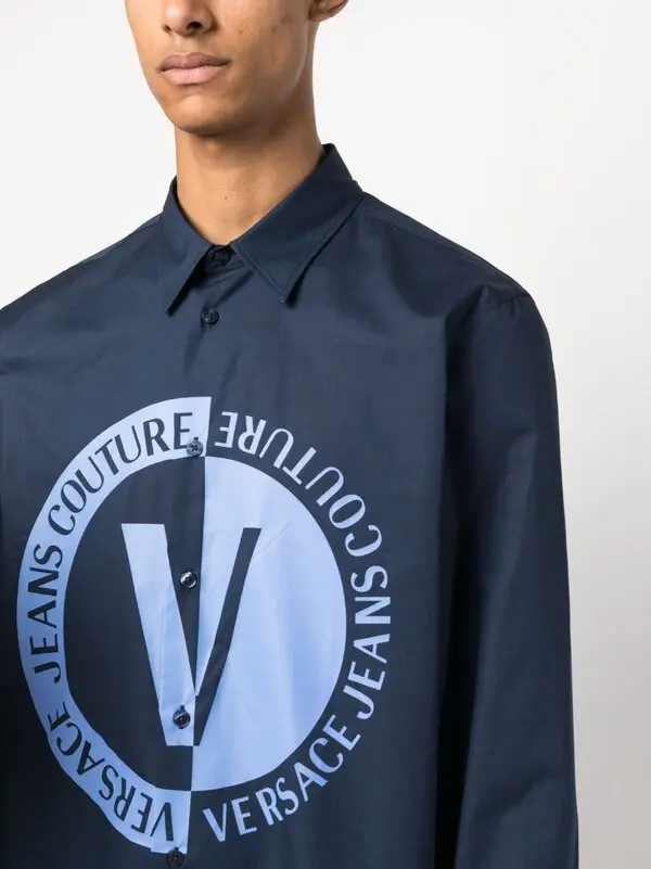 Versace Logo-print Cotton Shirt