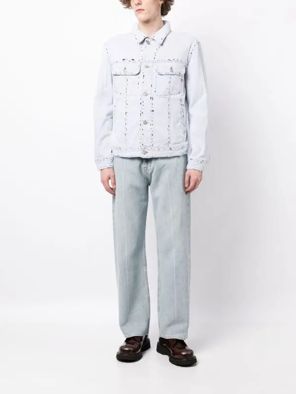 DIESEL® D-barcy Ripped Denim Jacket - Blue