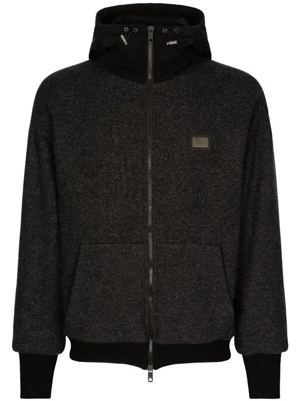 Dolce & Gabbana Hooded Zip-up Jacket - Black