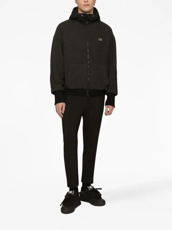 Dolce & Gabbana Hooded Zip-up Jacket - Black