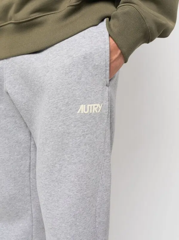 AUTRY Logo-print Cotton Track Pants - Grey