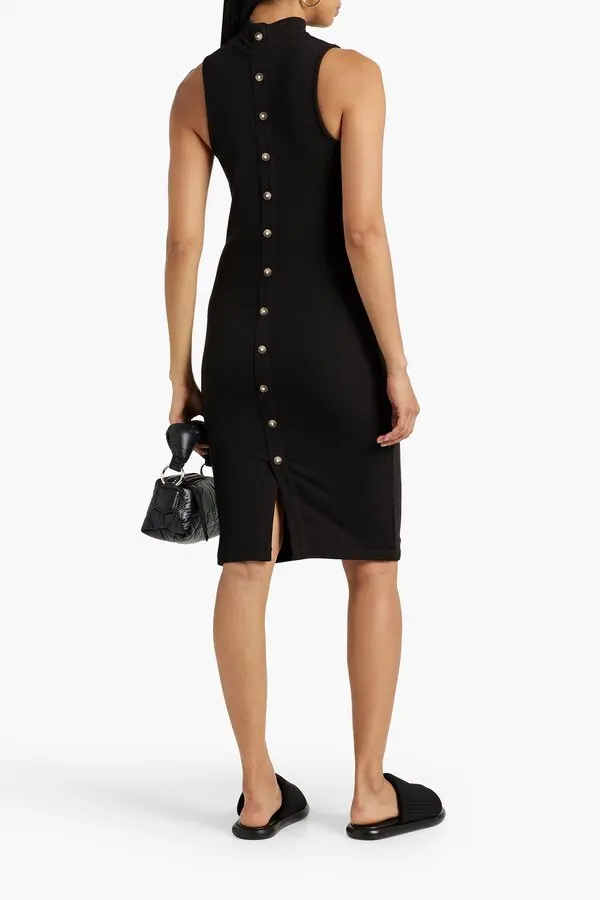Atm Anthony Thomas Melillo Ribbed Stretch-Modal Turtleneck Dress In Black -  85% Off | Editorialist