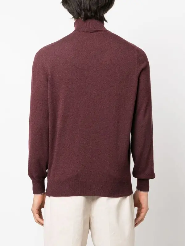 Brunello Cucinelli Roll-neck Cashmere Jumper - Purple