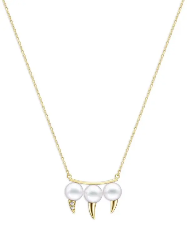 TASAKI 18kt Yellow Danger Fang Pearl Necklace - Gold