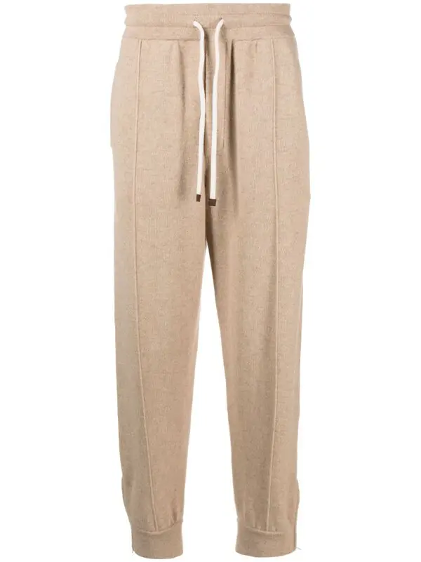 Brunello Cucinelli Intarsia-knit Cashmere Track Pants