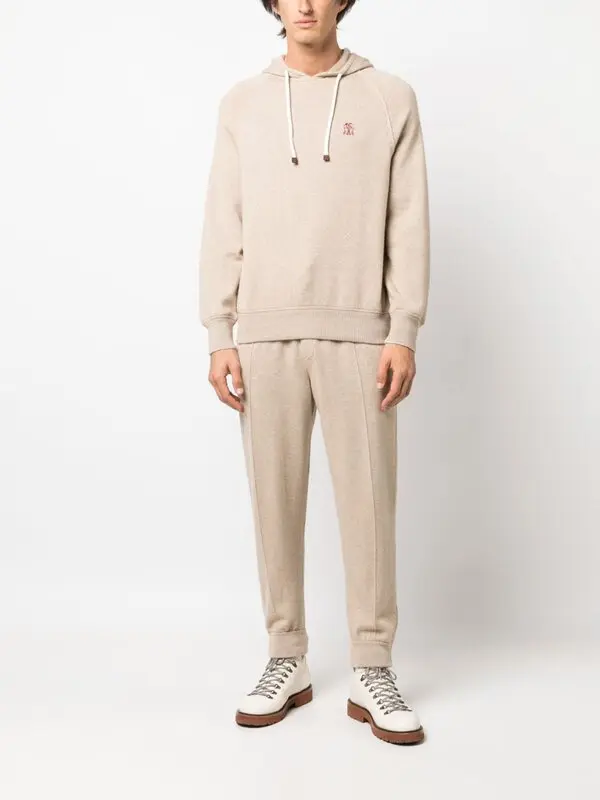 Brunello Cucinelli Intarsia-knit Cashmere Track Pants