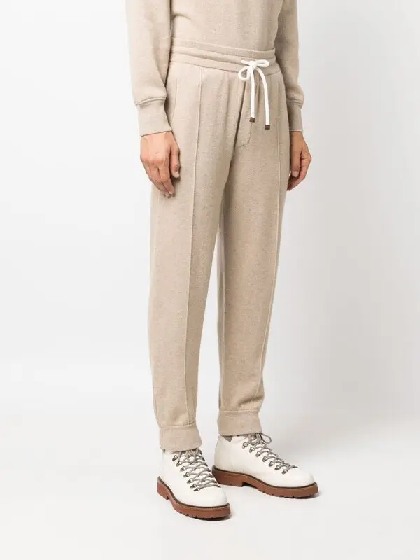 Brunello Cucinelli Intarsia-knit Cashmere Track Pants