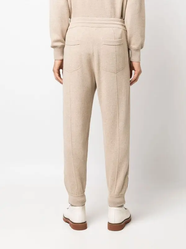 Brunello Cucinelli Intarsia-knit Cashmere Track Pants