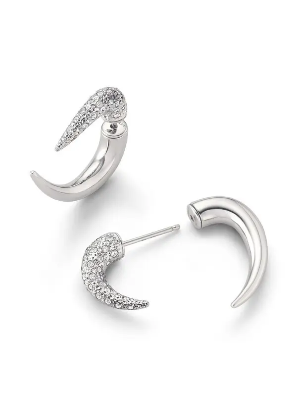 TASAKI 18kt White Gold Collection Line Danger Horn Diamond Earrings