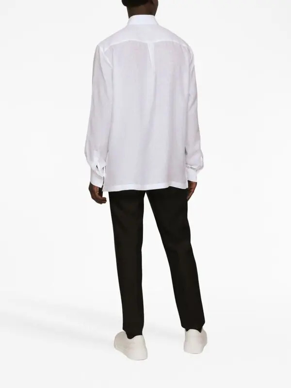 Dolce & Gabbana Long-sleeved Button-up Linen Shirt