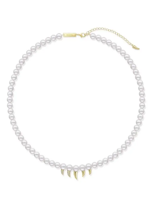 TASAKI 18kt Yellow Danger Fang Pearl Necklace - Gold