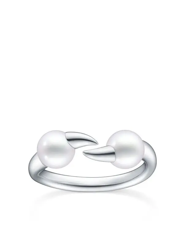TASAKI 18kt White Gold Danger Pearl Ring - Silver