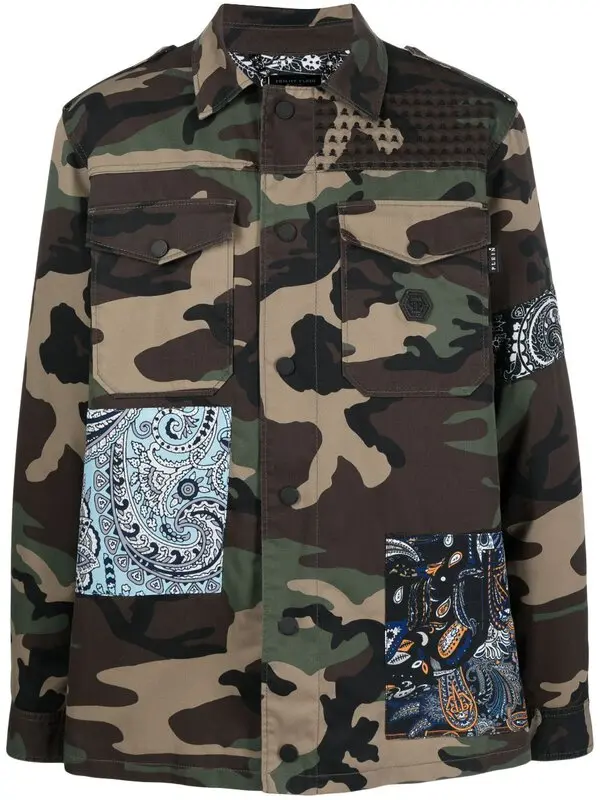 Philipp Plein Camouflage-print Patchwork Jacket