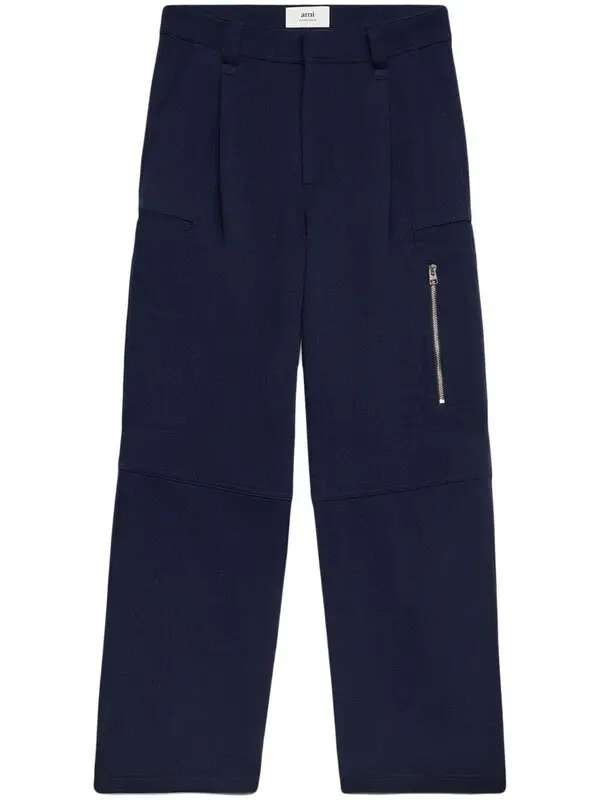 AMI Paris Tailored Cut Wide-leg Trousers