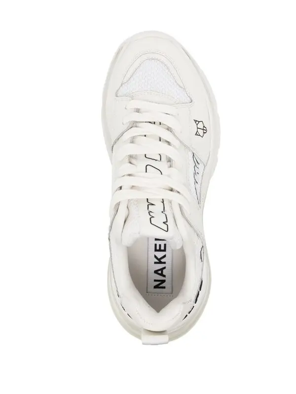 Naked Wolfe Wind 90mm Chunky Low-Top Sneakers In White - 51% Off