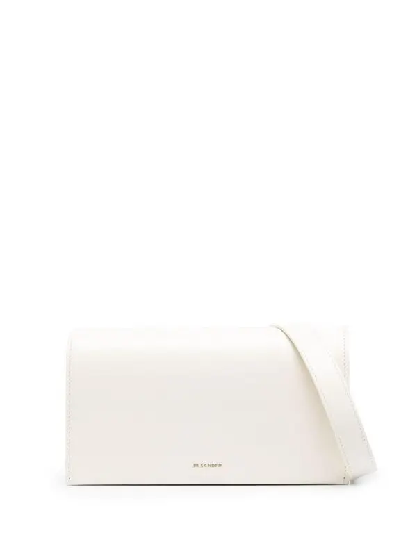 JIL SANDER Logo-stamp Leather Shoulder Bag - Neutrals