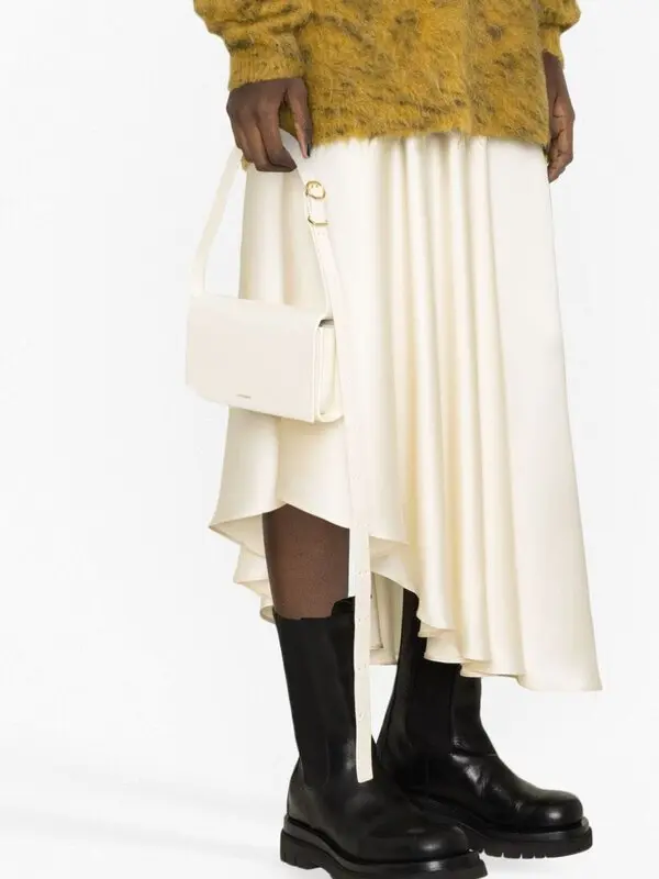 JIL SANDER Logo-stamp Leather Shoulder Bag - Neutrals