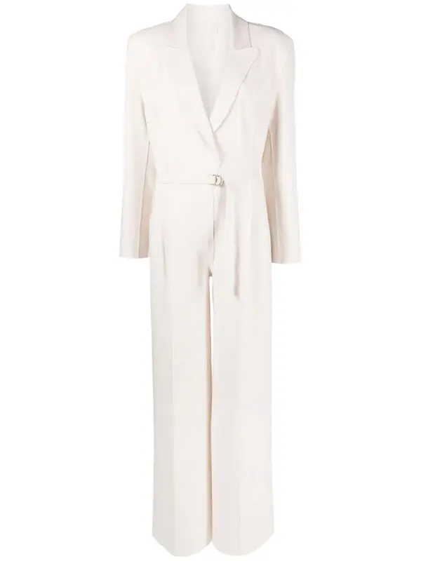 Norma Kamali Single Breasted V-neck Jumpsuit - Neutrals