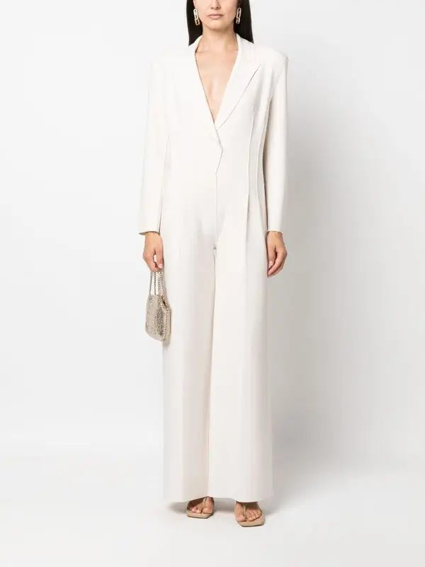 Norma Kamali Single Breasted V-neck Jumpsuit