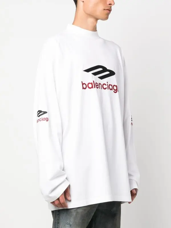 Balenciaga 3b Sports Icon Long-Sleeve T-Shirt - White