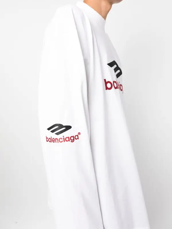 Balenciaga 3b Sports Icon Long-Sleeve T-Shirt - White