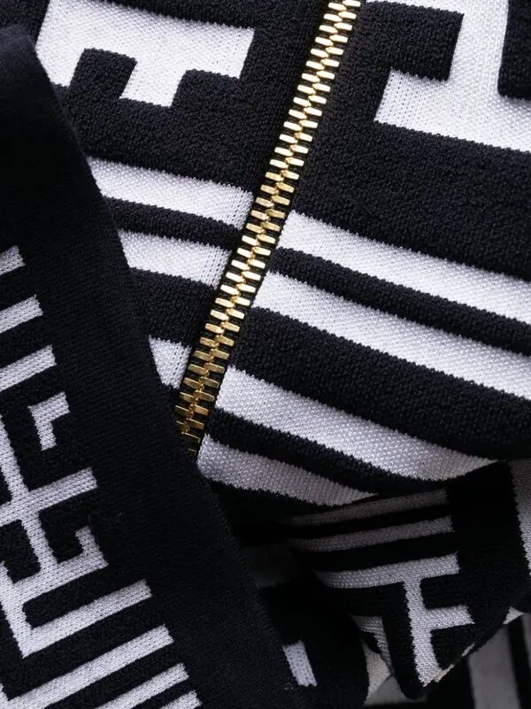 Balmain Monogram Jacquard Knit Minidress - White