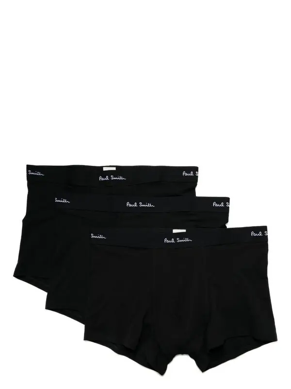 Paul Smith Logo-print Briefs Pack Of Three - Black