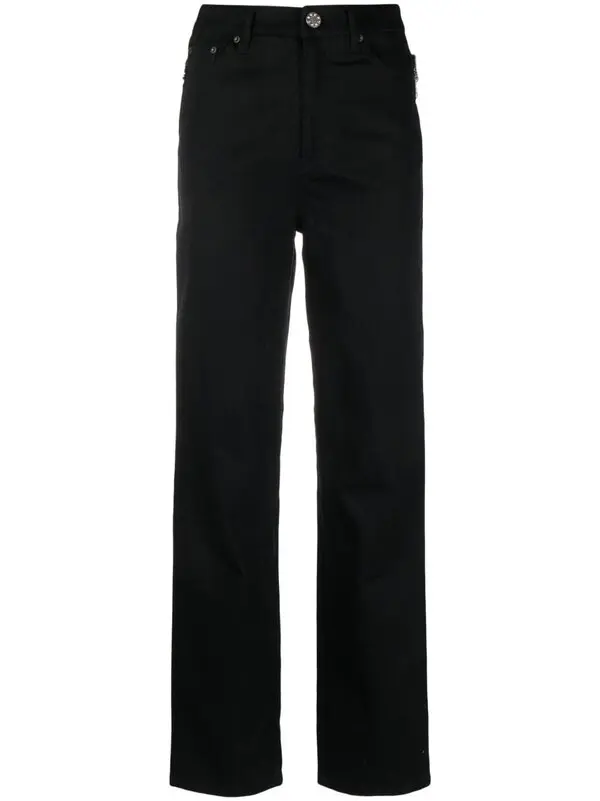 ROTATE BY BIRGER CHRISTENSEN Crystal-embellished Straight-leg Jeans
