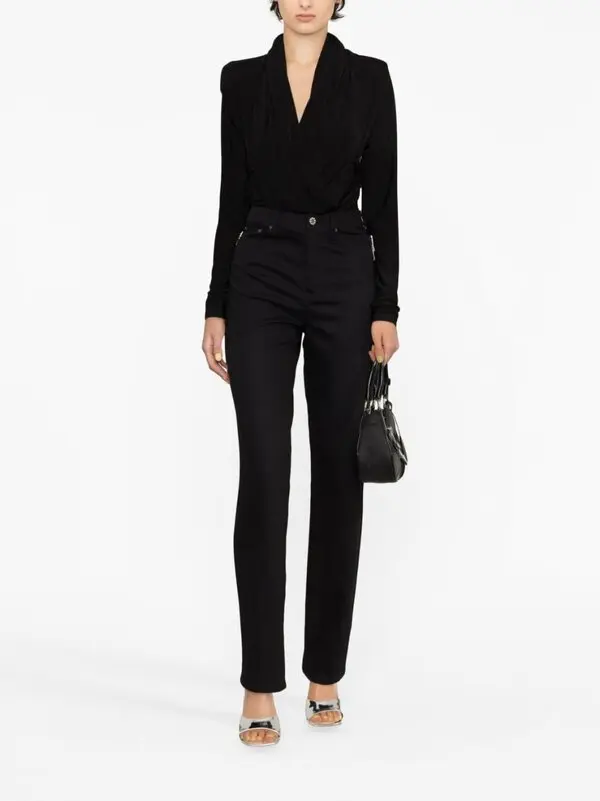 ROTATE BY BIRGER CHRISTENSEN Crystal-embellished Straight-leg Jeans