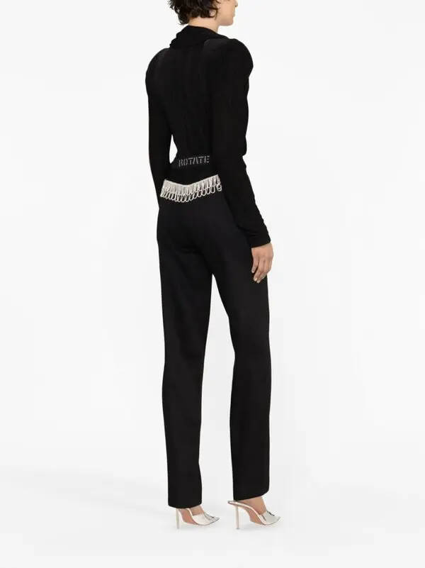 ROTATE BY BIRGER CHRISTENSEN Crystal-embellished Straight-leg Jeans