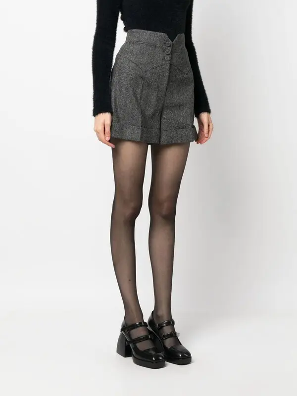 Moschino Slub-texture High-waisted Shorts