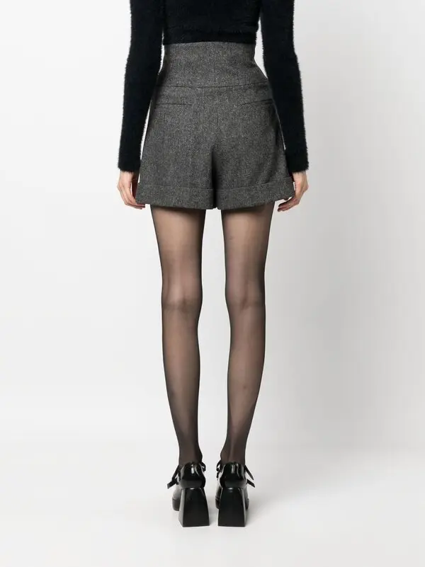 Moschino Slub-texture High-waisted Shorts