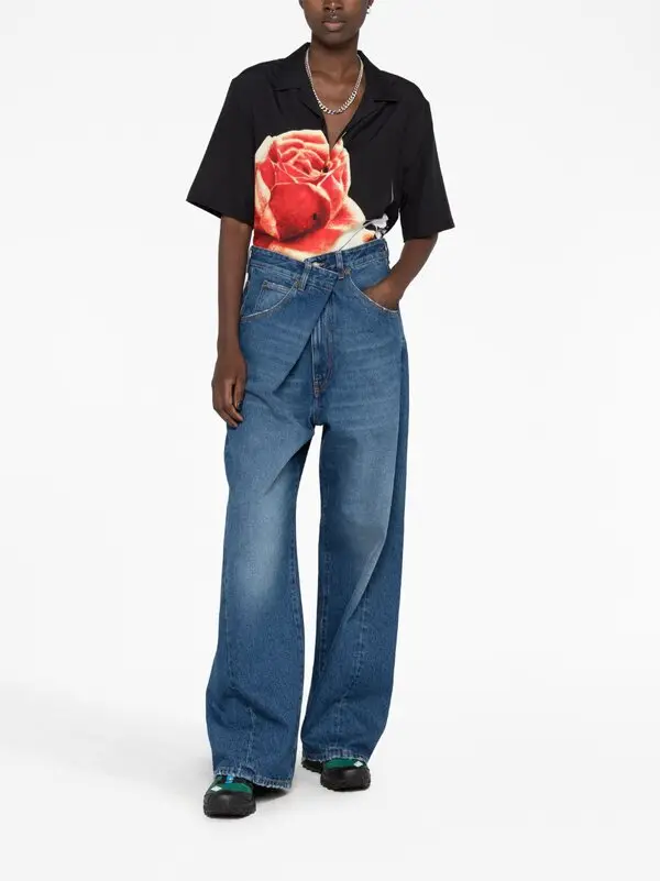 DARKPARK Asymmetric Wide-leg Jeans