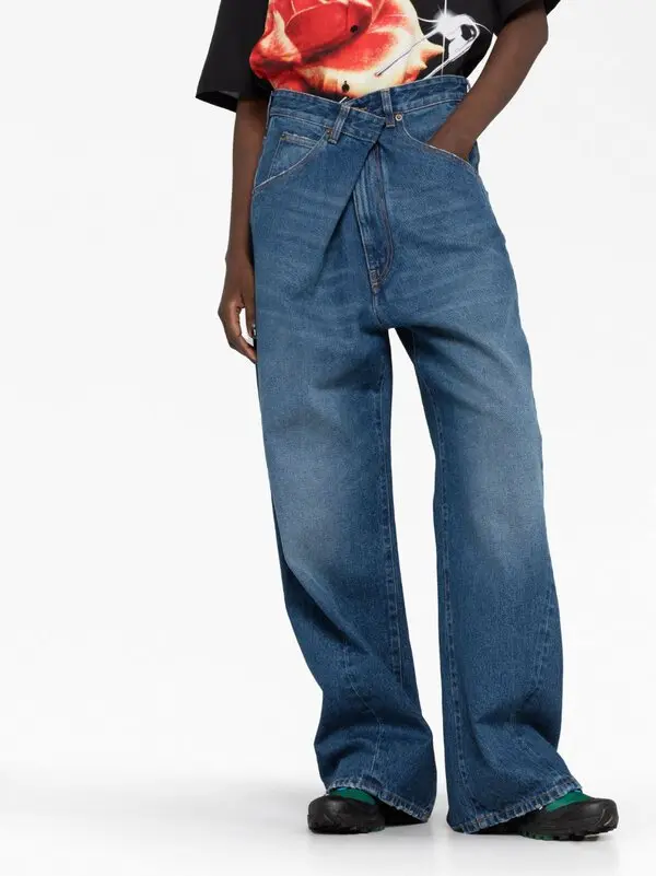 DARKPARK Asymmetric Wide-leg Jeans