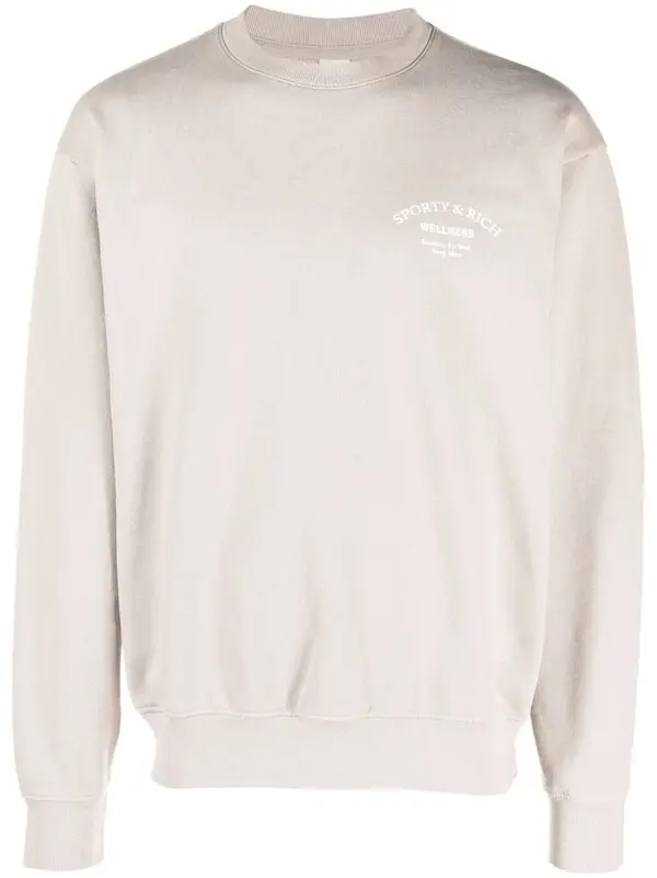 SPORTY & RICH Logo-print Crew-neck Sweatshirt