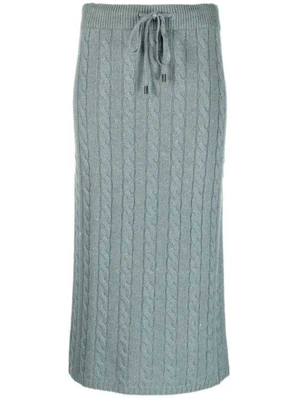 Peserico Cable-knit Midi Skirt