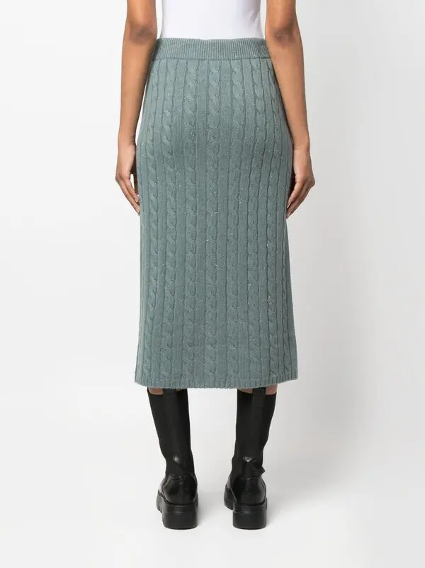 Peserico Cable-knit Midi Skirt
