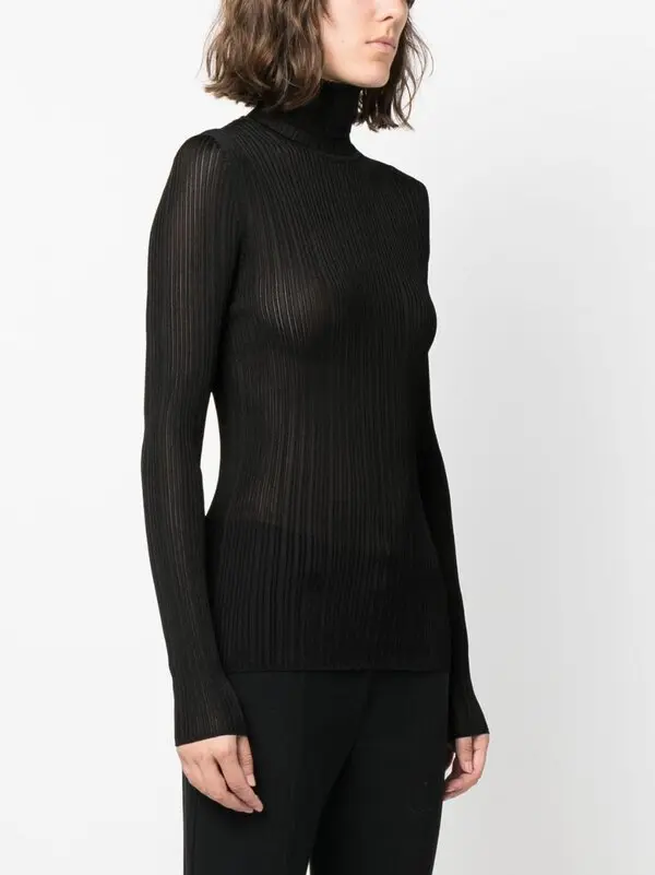 TOM FORD Roll-neck Ribbed-knit Jumper - Black