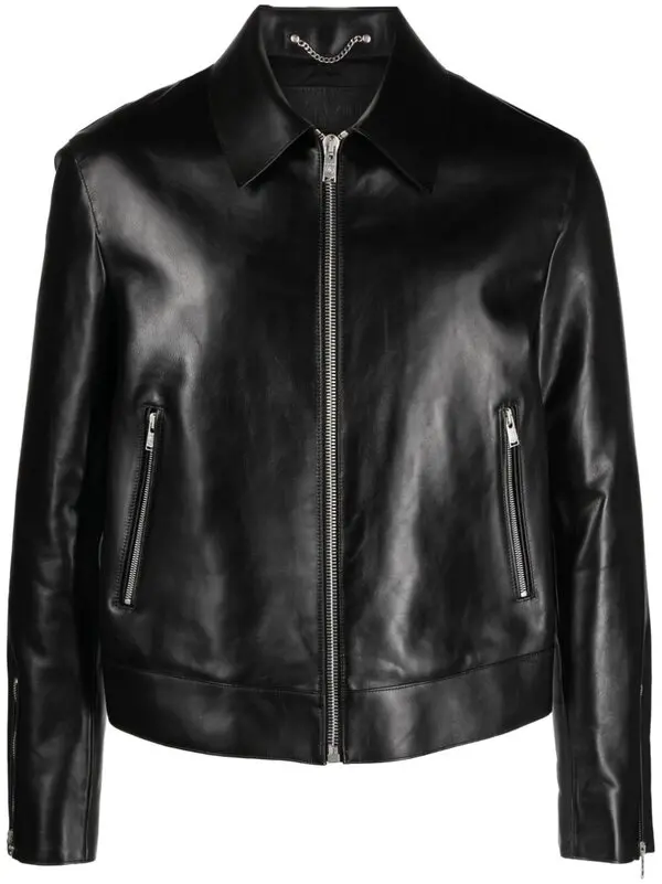 Lanvin Zip-Up Leather Jacket In Black - 60% Off | Editorialist