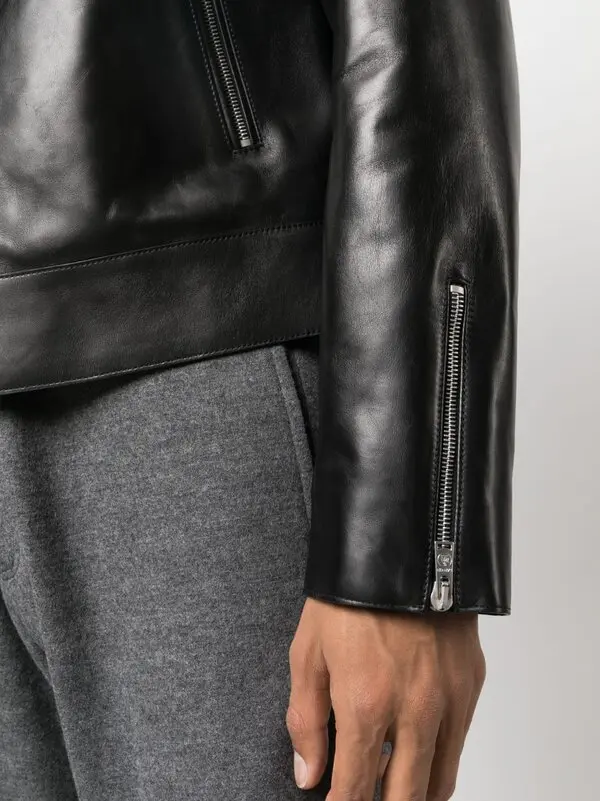 Lanvin Zip-Up Leather Jacket In Black - 60% Off | Editorialist