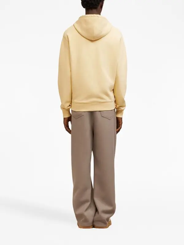 AMI Paris Logo Embroidered Organic Cotton Hoodie - Yellow