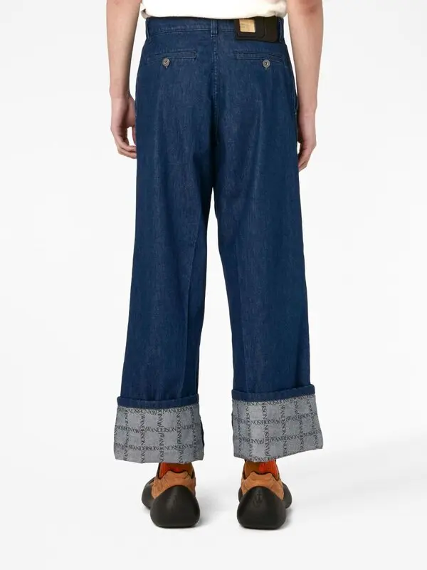 JW Anderson Grid-print Wide-leg Jeans