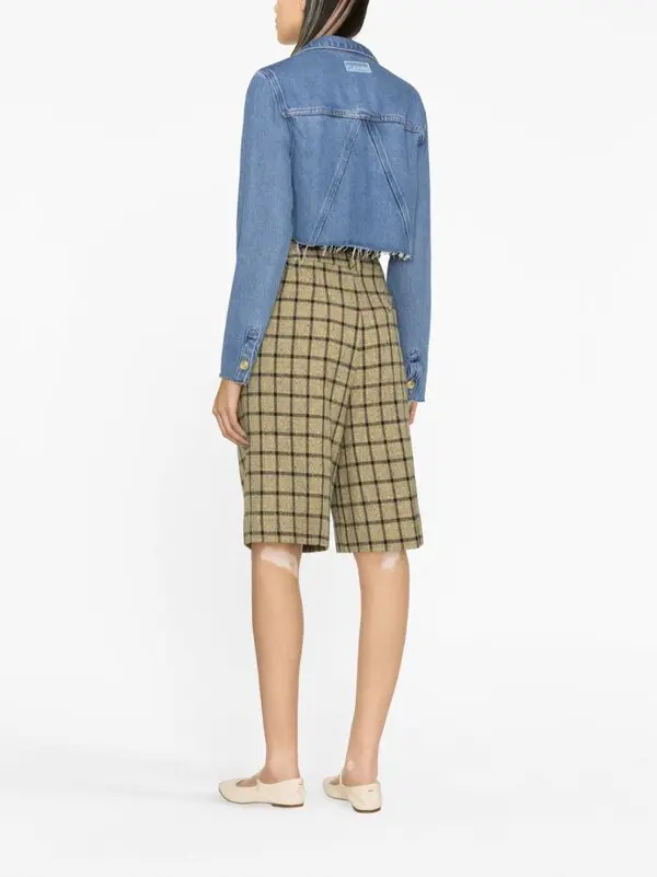 GANNI Organic Cotton Cropped Denim Jacket