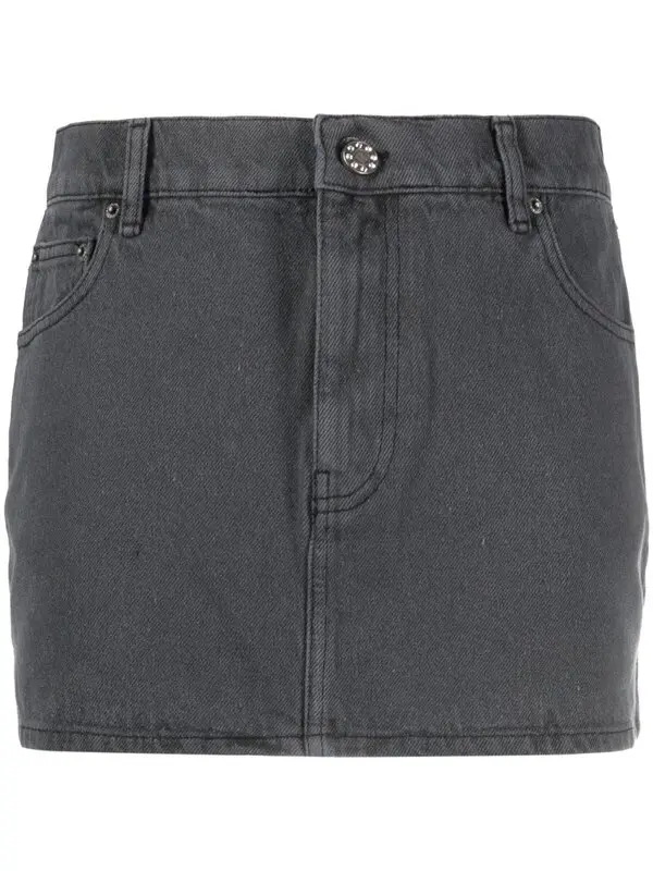 ROTATE BY BIRGER CHRISTENSEN Logo-patch Denim Skirt