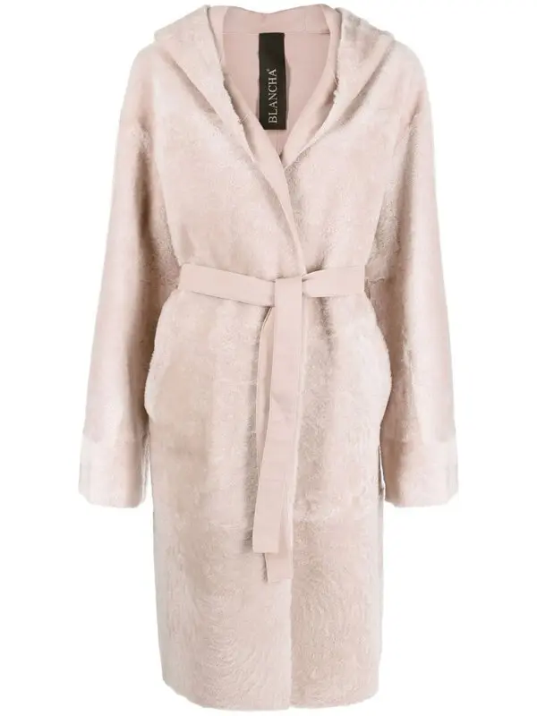 BLANCHA Reversible Shearling Coat - Pink