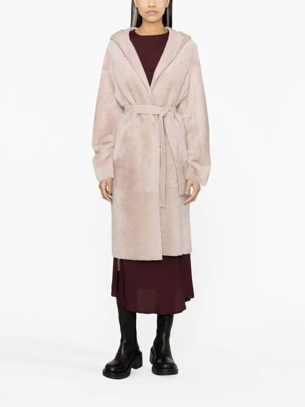 BLANCHA Reversible Shearling Coat - Pink